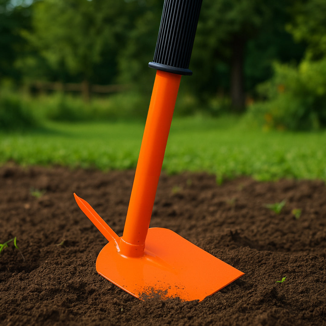 Heavy Duty Garden Hand Hoe with Handle – Orange – Ecofynd