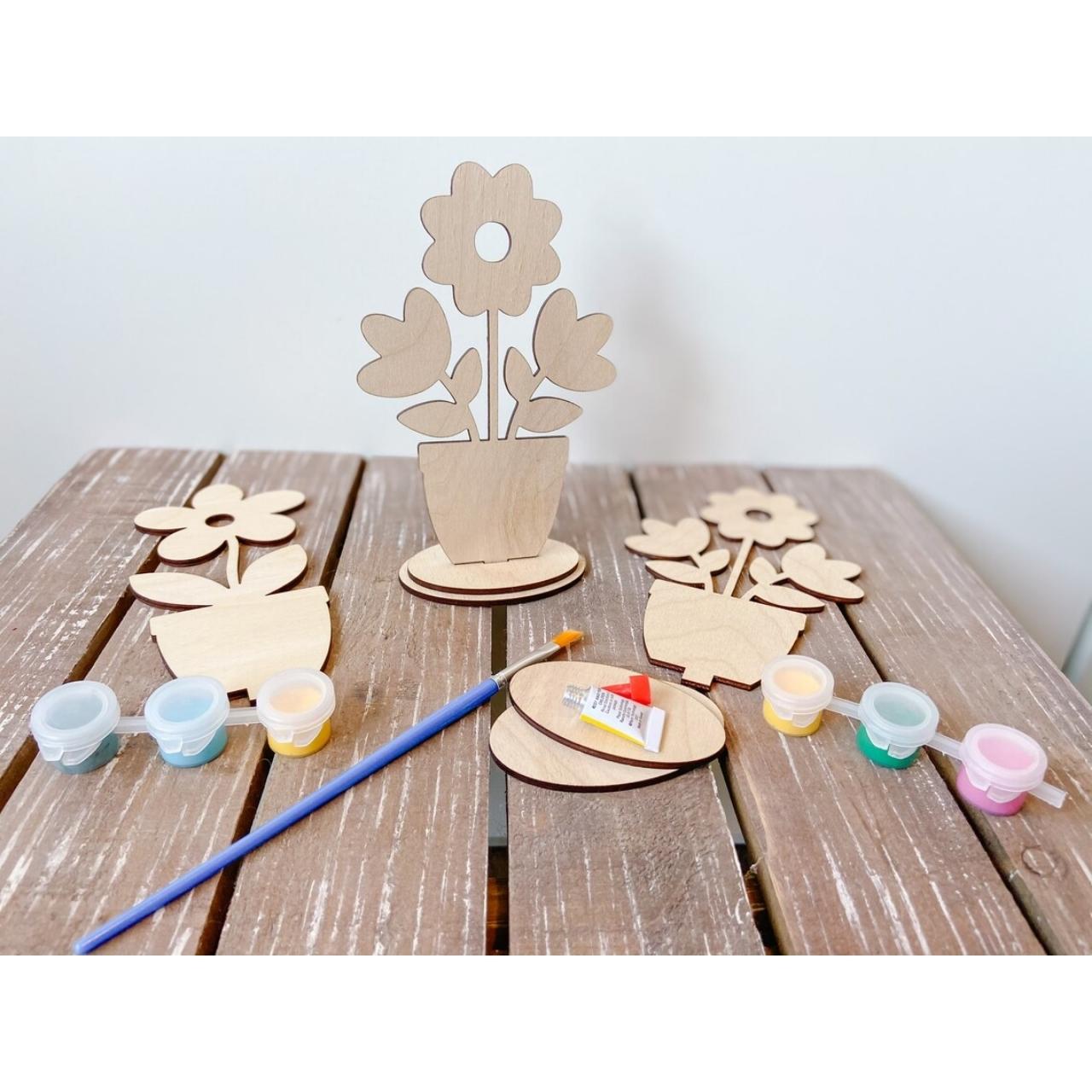 Unfinished Wooden Flower Cutouts Craft Kits – Ecofynd