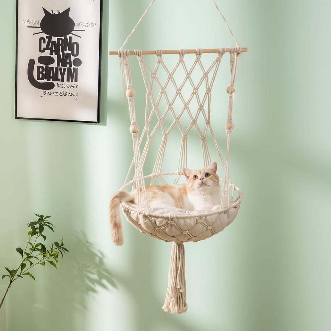 Macrame Hanging Cat Hammock (Without Bed) – Stylish Pet Furniture by E ...